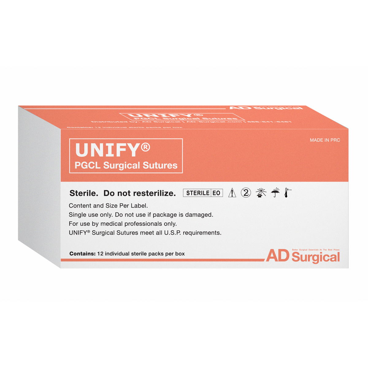 UNIFY PGCL Suture - 4/0 - 19mm 3/8 Circle R/C Needle - 18" Violet Thre ...